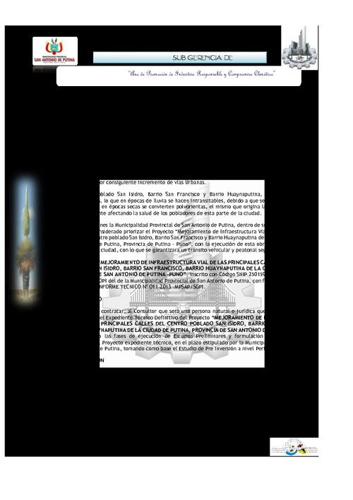 Tdr Exptec Calles San Isidro | Yober Diaz Vilca | uDocz