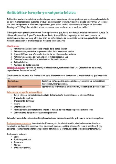 Antibioticoterapia | StudiesOdonto21 | uDocz