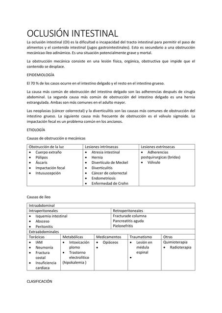 Oclusión intestinal | Juan Diego Aguilar León | uDocz