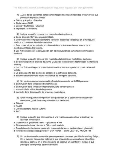 Cuestionarios bioquímica | uDocz