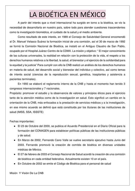 La Bioética en México | Mara López | uDocz