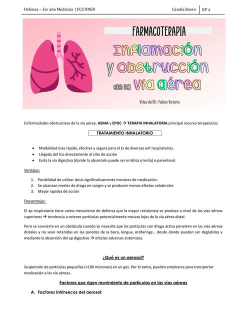 Broncodilatadores y antiinflamatorios | UNER Medicina | uDocz