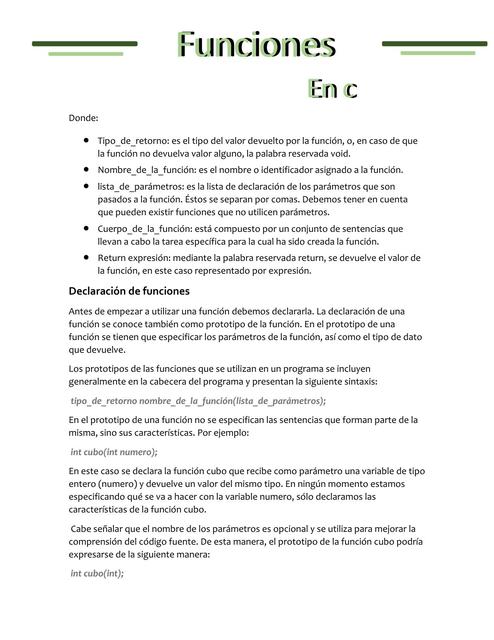 Funciones en C | Monserrat | uDocz