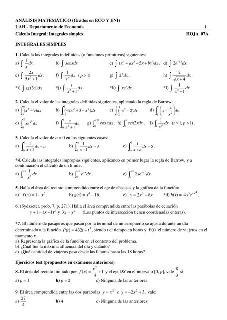Integrales Simples | uDocz creators | uDocz