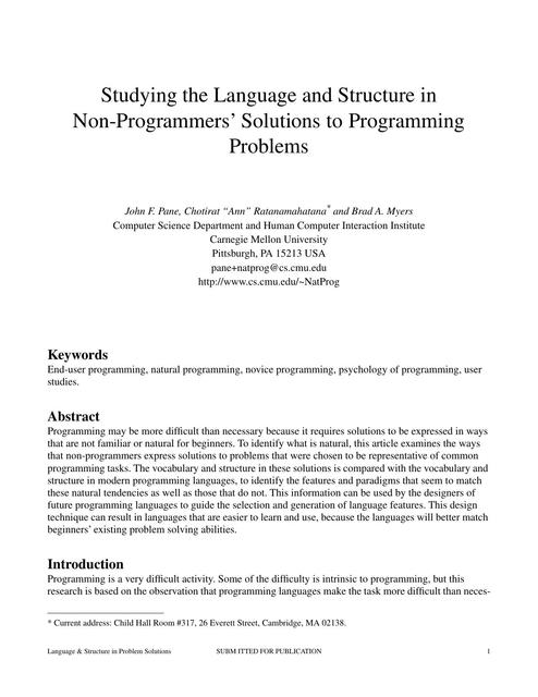 Flashcards de Studying The Language And Structure In Non Programmers ...