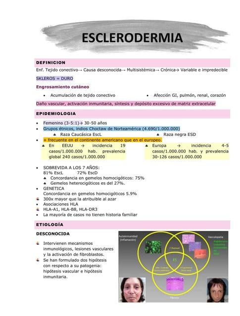 Resúmenes de Esclerodermia | Descarga apuntes de Esclerodermia