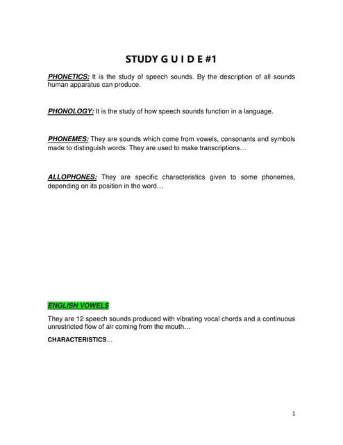 Flashcards de Phonetics Phonolgy Phonemes and Allophones Study Guide ...