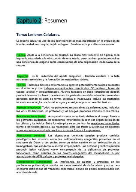 Capítulo 2 lesiones celulares robbins | Lau Martínez | uDocz