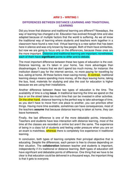 ARW 3 WRITING 1 | Marghelyn pfuro | uDocz