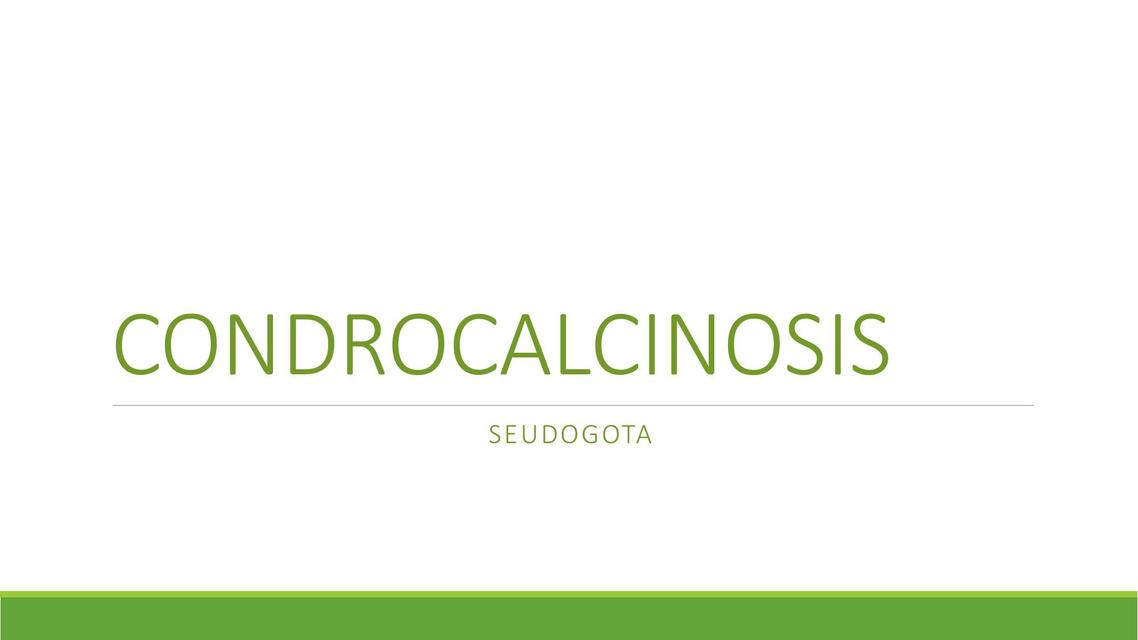 Condrocalcinosis | FitMed | uDocz