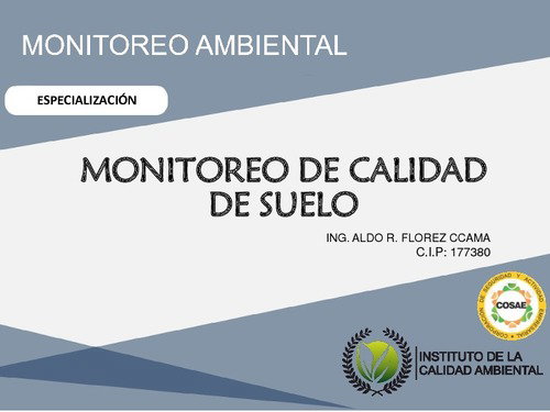 Monitoreo De Calidad De Suelo | Harold Américo Oropeza Tello | uDocz