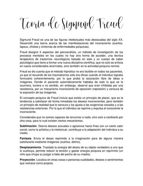 Teoría de Sigmund Freud | Aixa Dominguez | uDocz