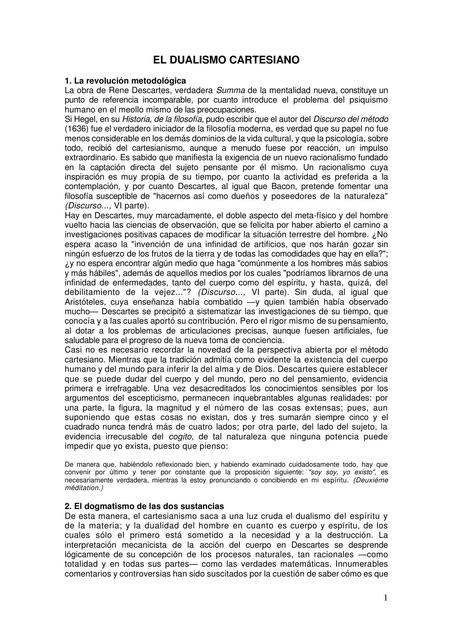 El Dualismo Cartesiano | Fiorella Avendaño | uDocz