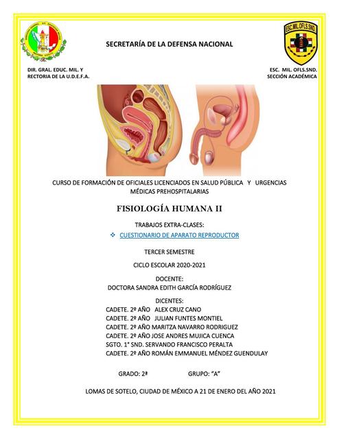 Cuestionario de Aparato Reproductor | Alejandro cruz | uDocz