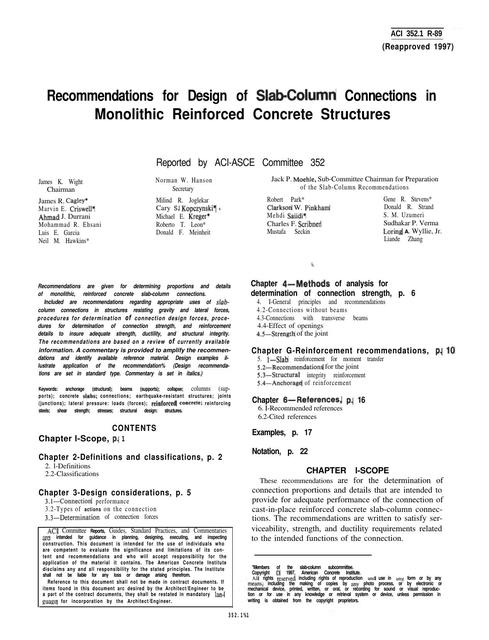 Recommendations for Design of Slab Column Connections | Richy El Patron ...