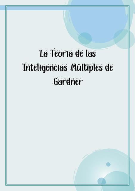Mapa mental de la Teoría de las inteligencias múltiples de Howard ...