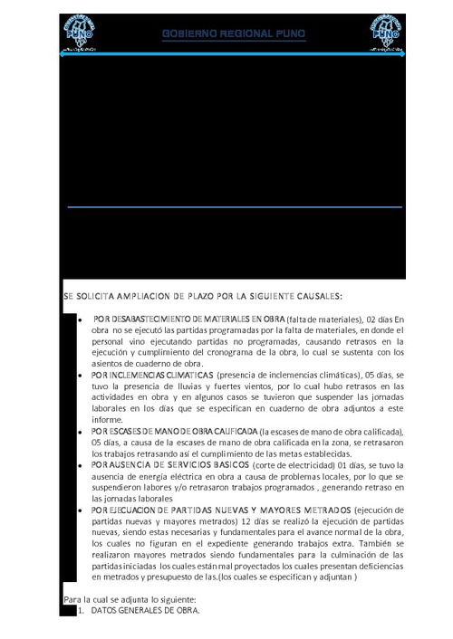 Ampliacion De Plazo De Ejecución De Obracp Y Areas Compledoc Reparado