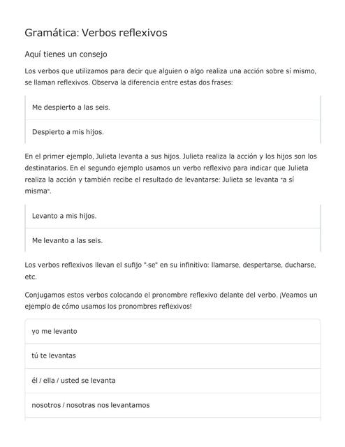 Verbos reflexivos | Doctor_teco | uDocz