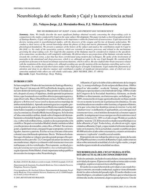 Neurobiología del sueño: Ramón y Cajal y la neurociencia actual ...