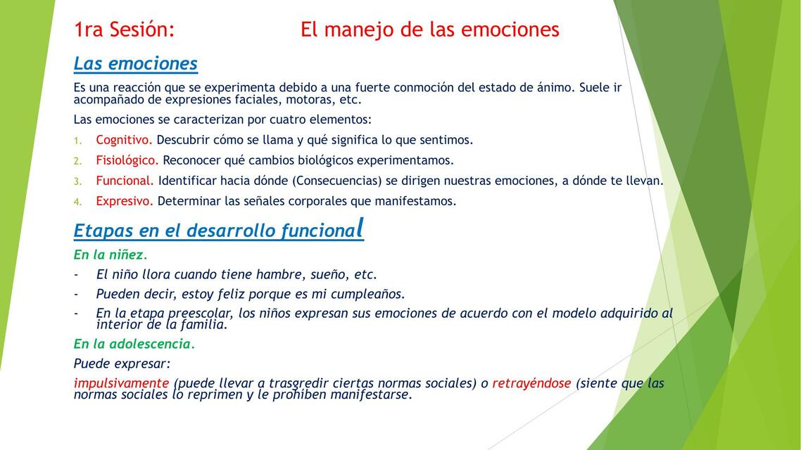 El Manejo de las Emociones