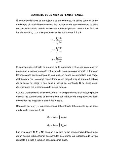 Centroide de un Área en Placas Planas | Cinthya Sani | uDocz