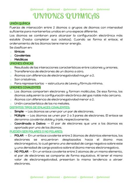 Uniones químicas | efe inmed | uDocz