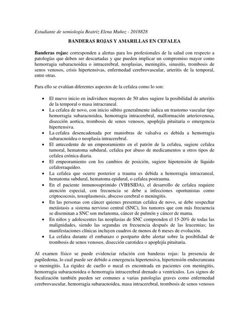 Banderas rojas y amarillas en cefalea | Comple More | uDocz