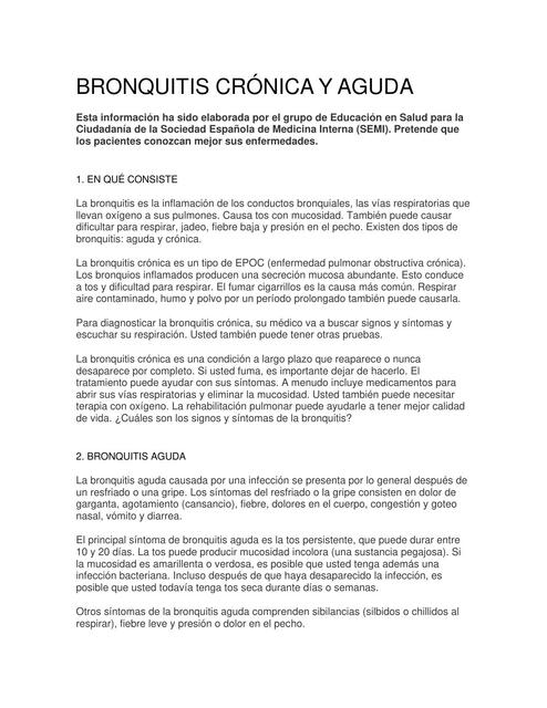 Bronquitis crónica | uDocz