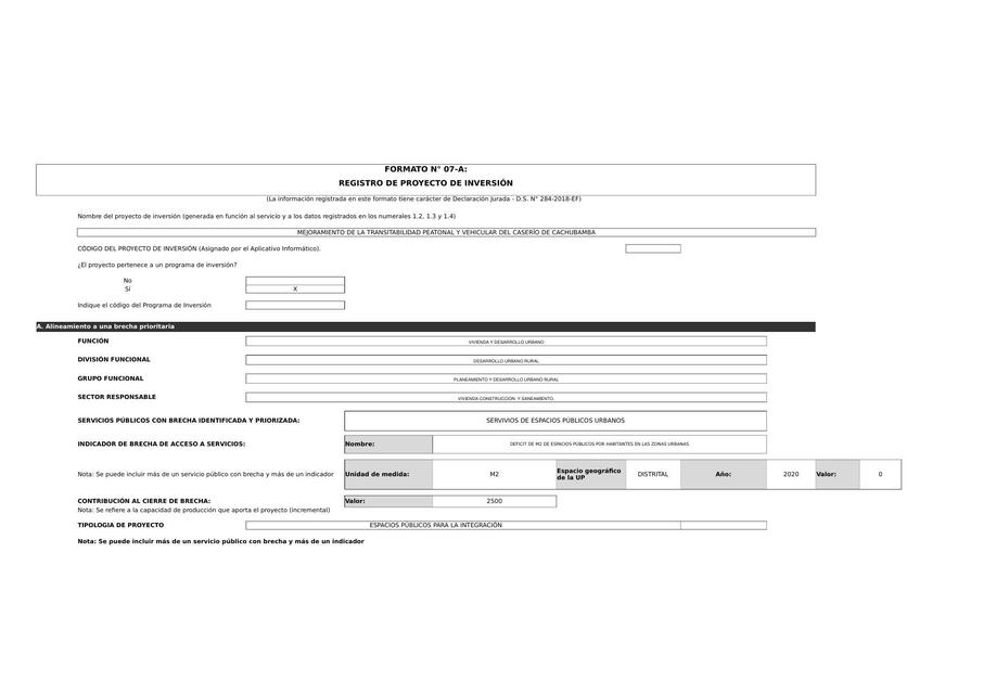 Registro de Proyecto de Inversión | JAVIER CHALA PAROY | uDocz
