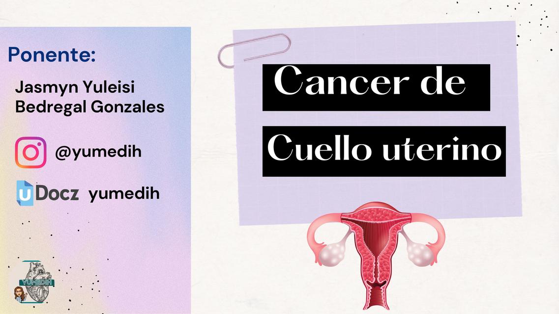 Cáncer de cuello uterino | Yumedih | uDocz
