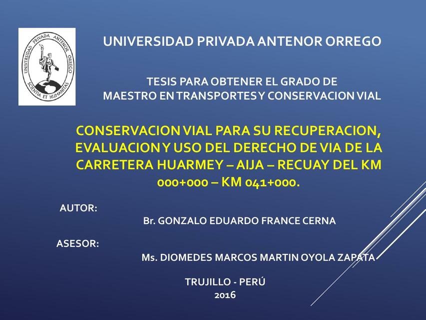 Presentación de Tésis en Derecho de Vía | danivia carrasco | uDocz