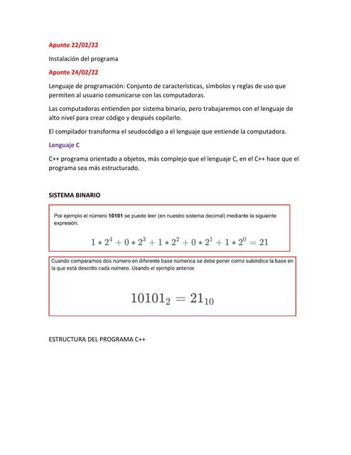 Programación C BASICOS | Biniza Cruz | uDocz