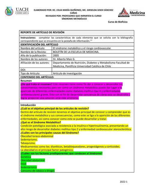 Reporte de artículo de revisión Obesidad | Paulina Natalia Gamez Reza ...