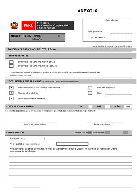 Subdivisión de Lote Urbano | Julio Antonio Vargas Campos | uDocz