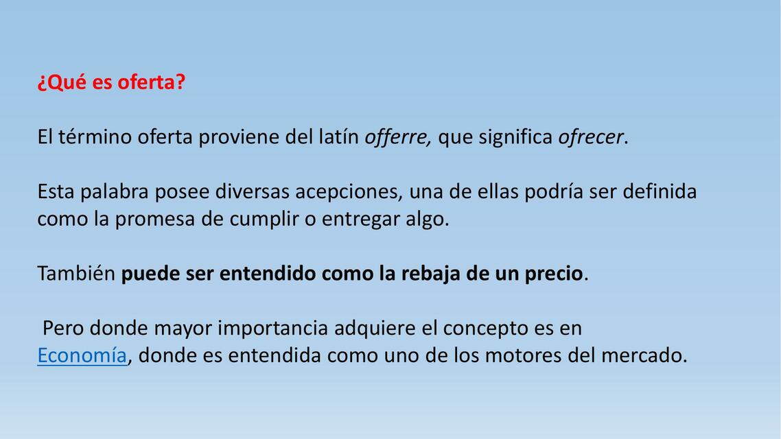 ¿Qué es oferta? | Miluska | uDocz
