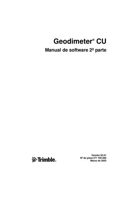Manual de software Geodimeter | Jhan Rivas | uDocz