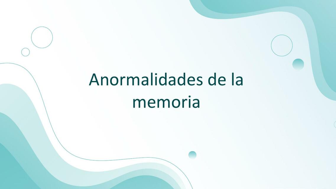 Anormalidades de la Memoria | Lilibeth Zambrano | uDocz
