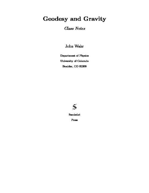 Geodesy And Gravity John Wahr | Jose Espejo Vasquez | uDocz