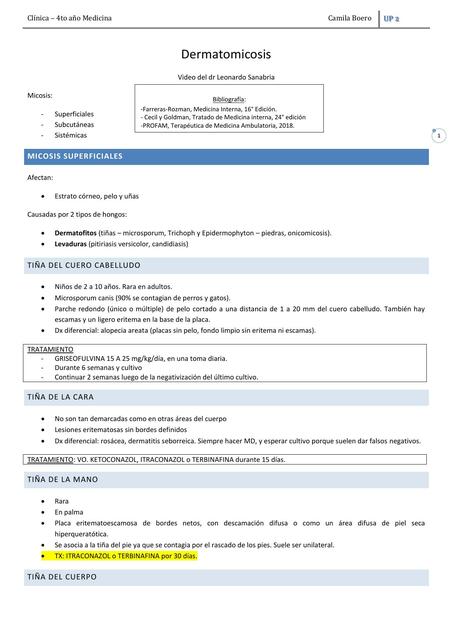 Dermatomicosis y Ectomicosis | UNER Medicina | uDocz