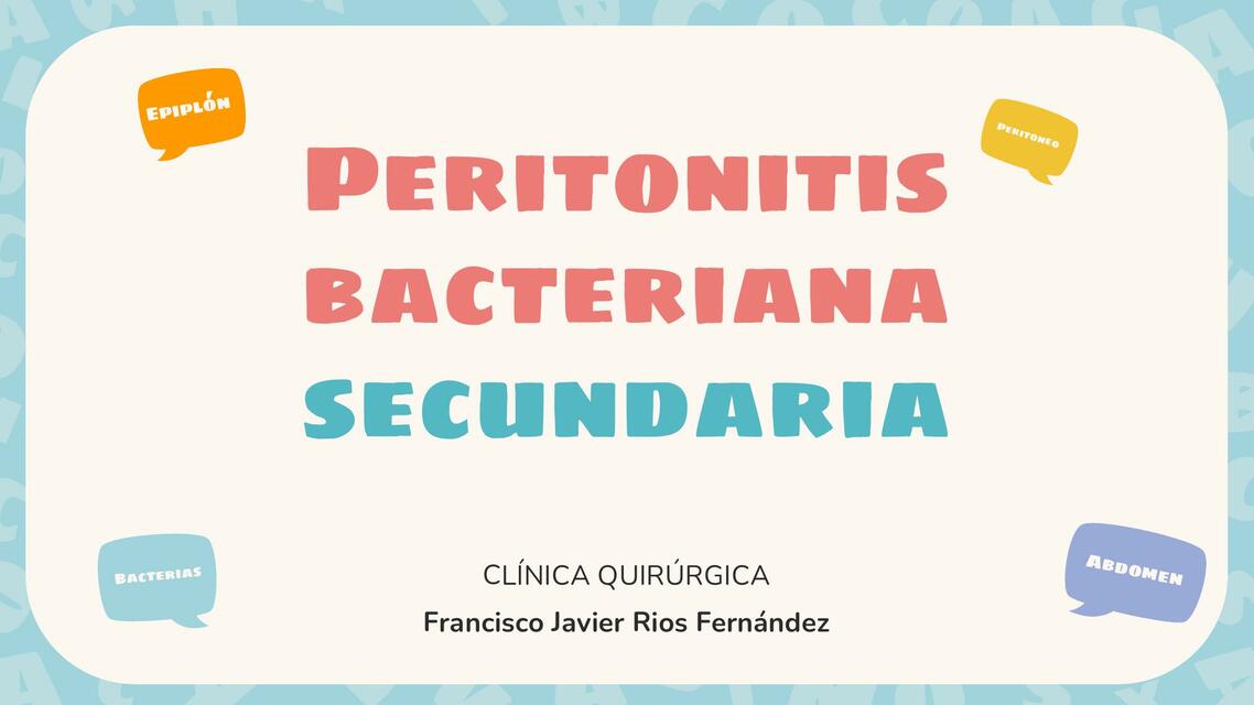 Peritonitis Bacteriana Espontánea | Javier Rios | uDocz