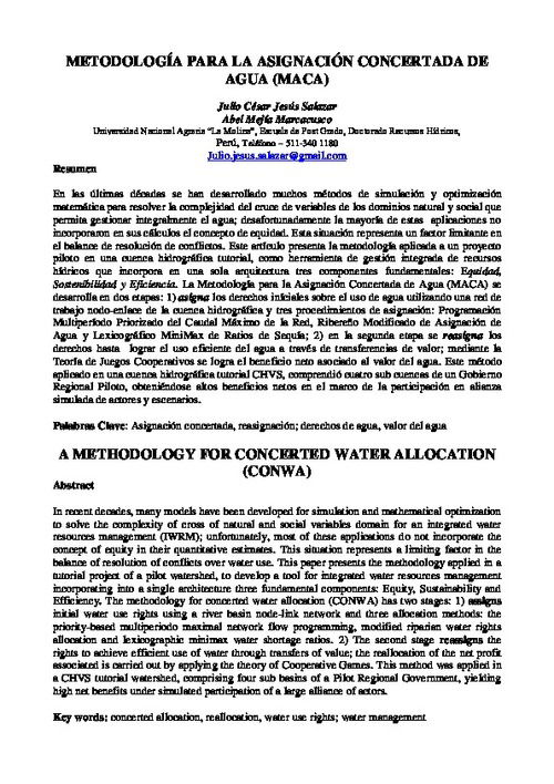 Jesus Julio Modelo Asignación Equitativa Del Agua | Julio Jesus | uDocz