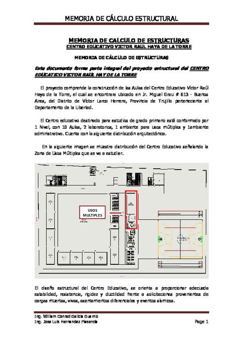Memoria De Cálculo De Estructuras Para Vivienda Multifamiliar 05 | Ruiz ...