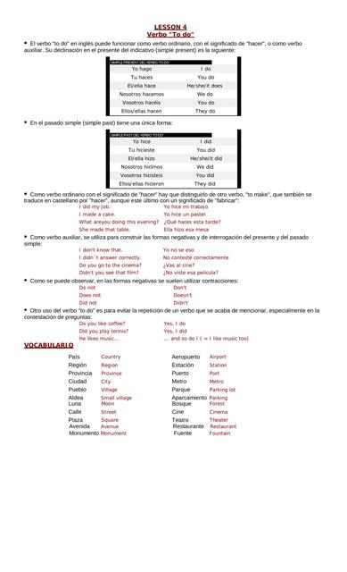 Verbo "To Do" | Anon | uDocz