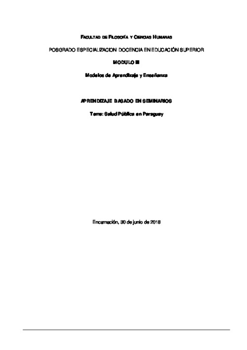 Salud Pública En Paraguay | Fanni Paiva | uDocz