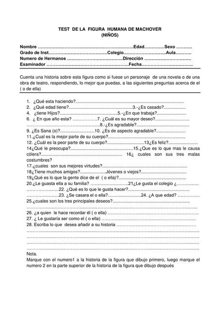 Test de la Figura Humana de Machover