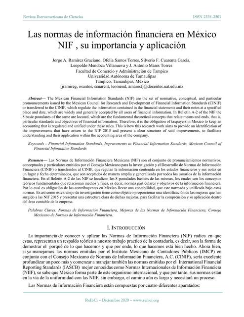 Las normas de información financiera en México | Economía mundial | uDocz