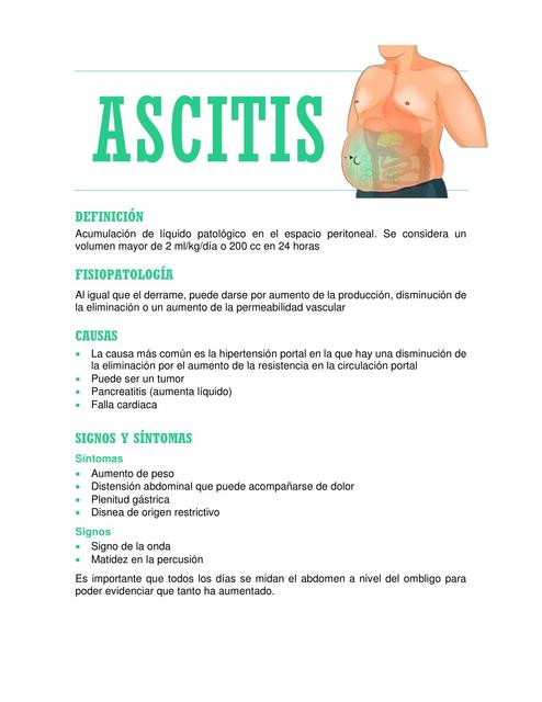 Resúmenes de Ascitis | Descarga apuntes de Ascitis