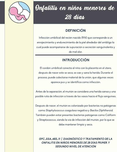 Onfalitis en niños menores de 28 días (GPC) | C Altamirano, MD | uDocz