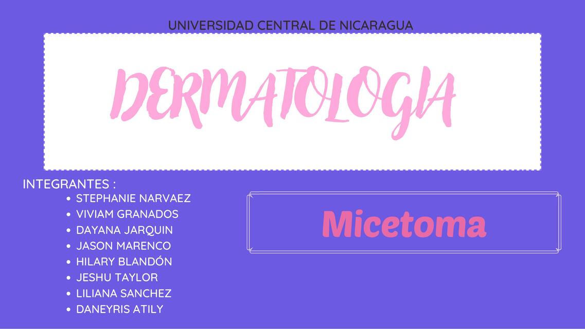 Flashcards de Micetoma | Por Stephanie Narváez Solano | uDocz