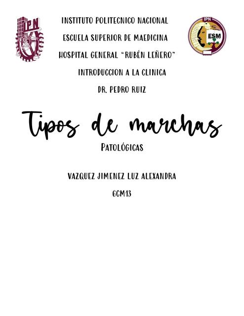 Tipos de marcha patológicas | Dra. Xanis | uDocz